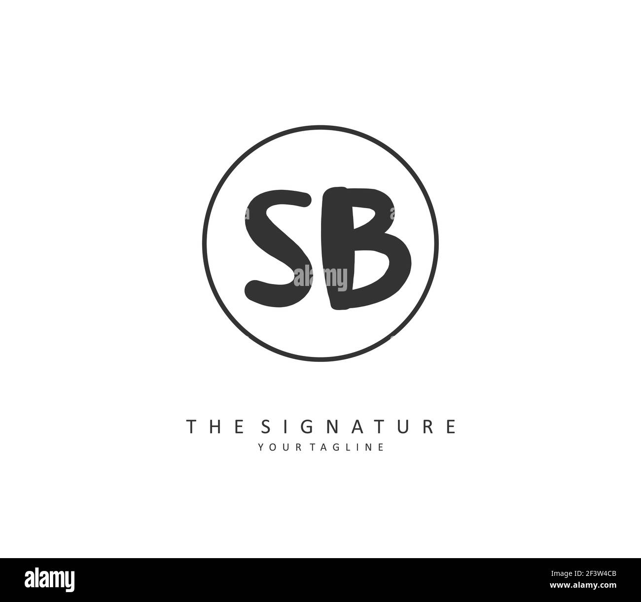 S B SB Initial letter handwriting and signature logo. A concept ...