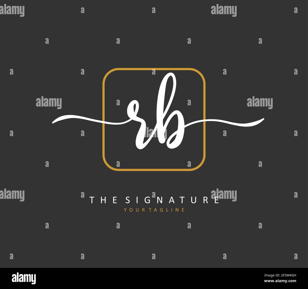 R B RB Initial letter handwriting and signature logo. A concept ...