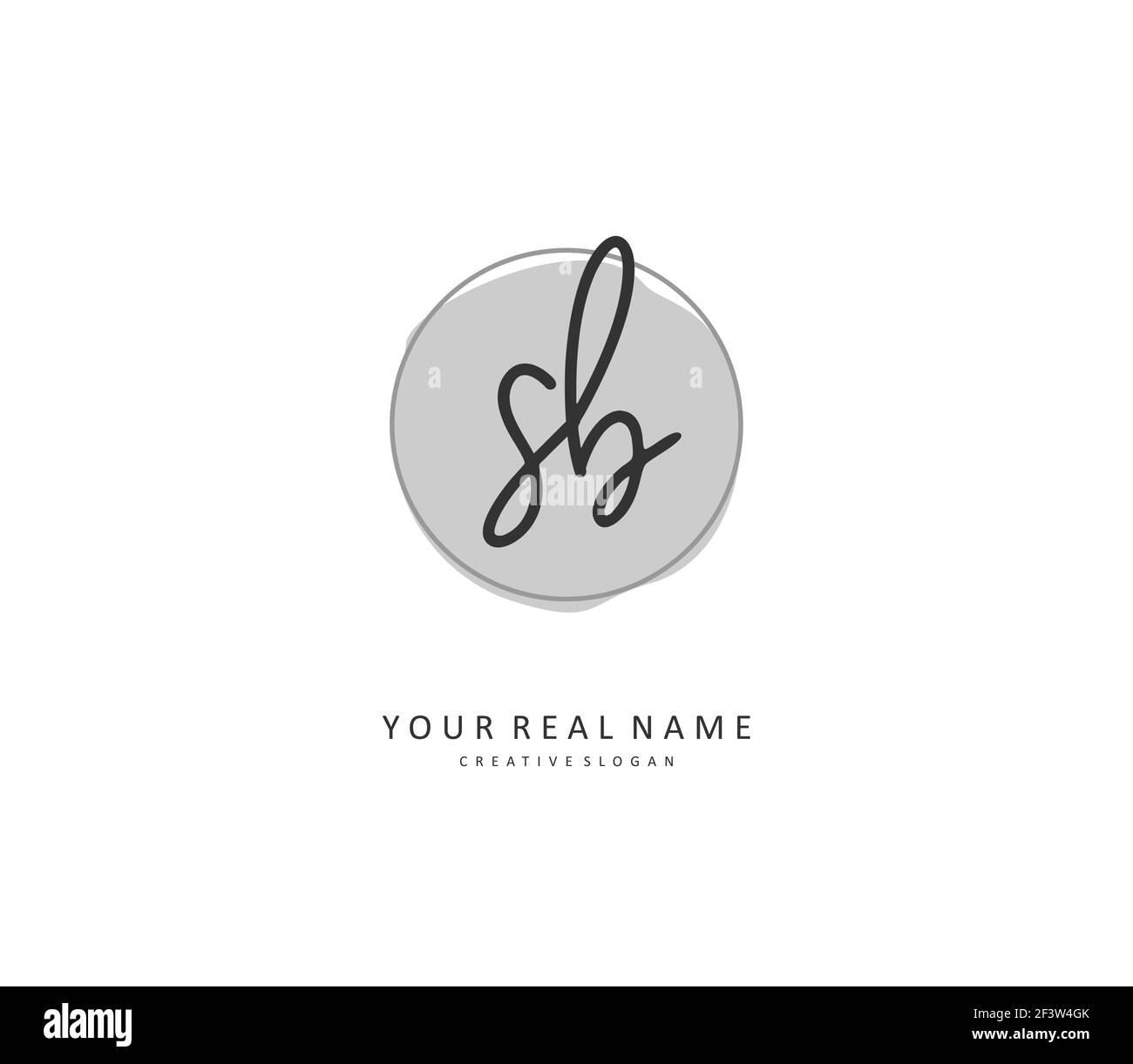 S B SB Initial letter handwriting and signature logo. A concept ...