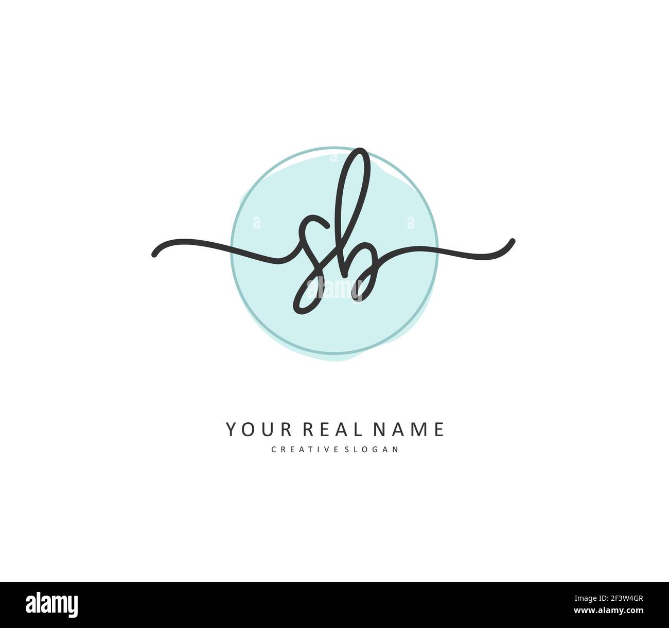S B SB Initial letter handwriting and signature logo. A concept ...