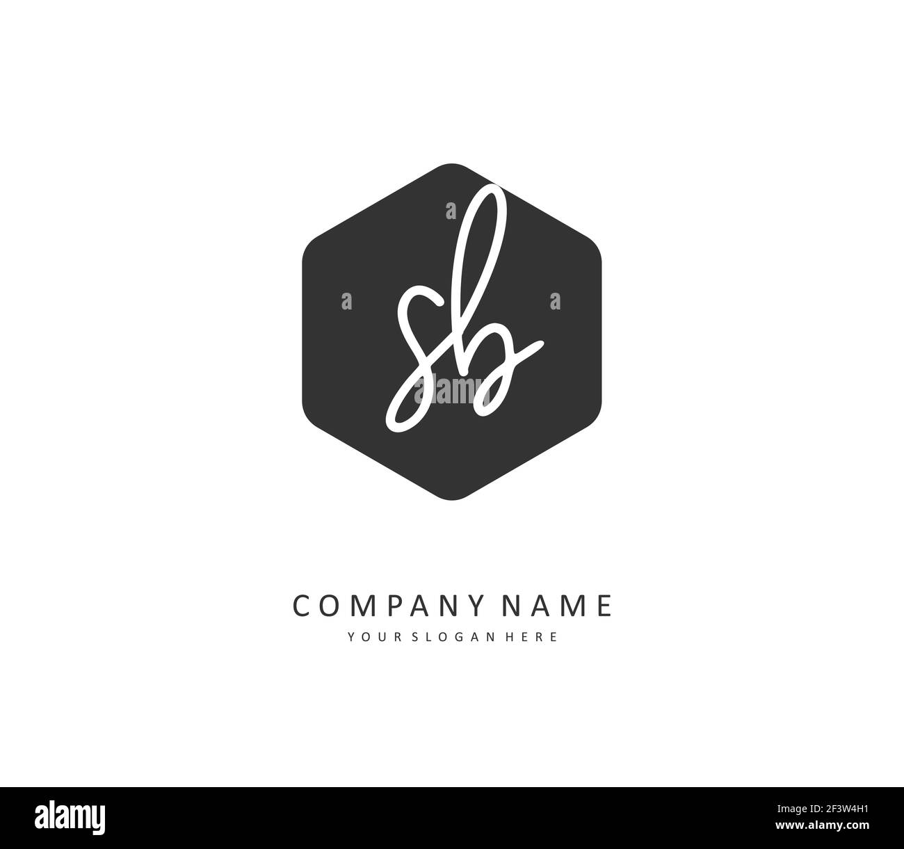 S B SB Initial letter handwriting and signature logo. A concept ...