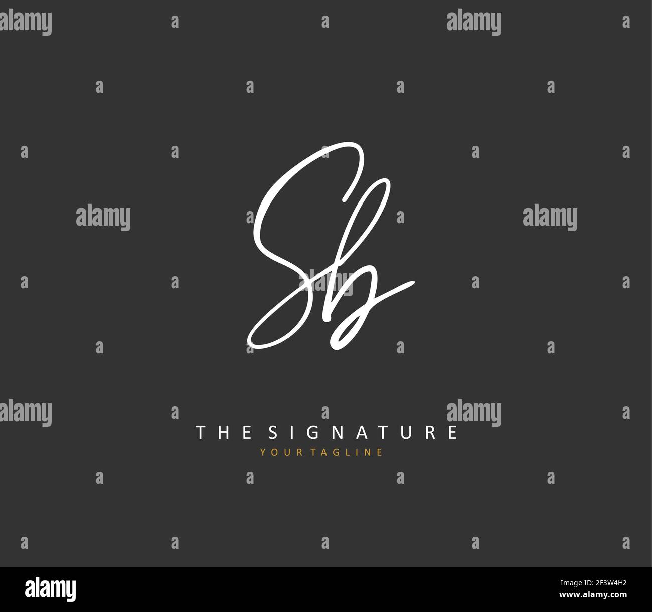 S B SB Initial letter handwriting and signature logo. A concept ...