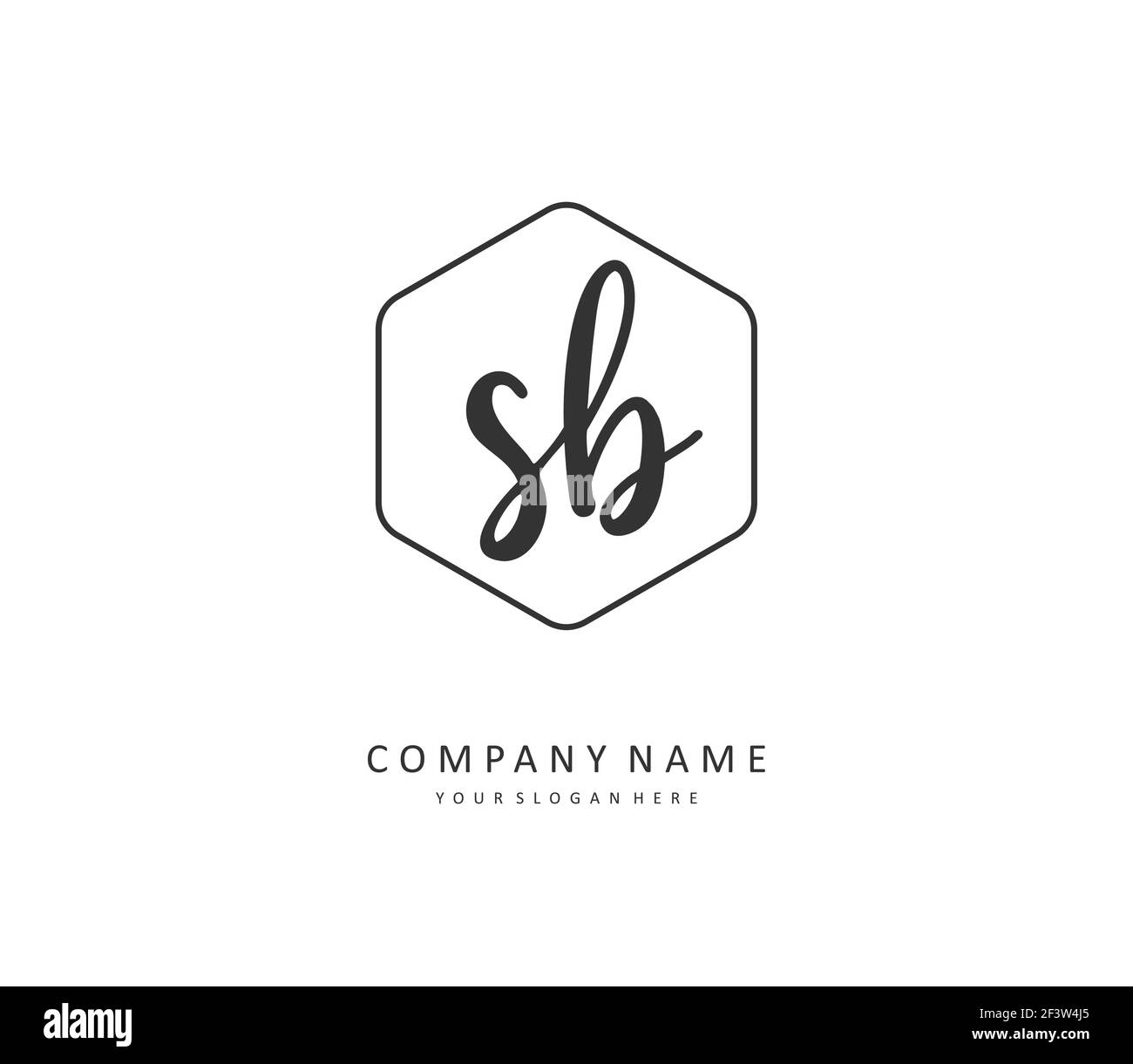 S B SB Initial letter handwriting and signature logo. A concept ...