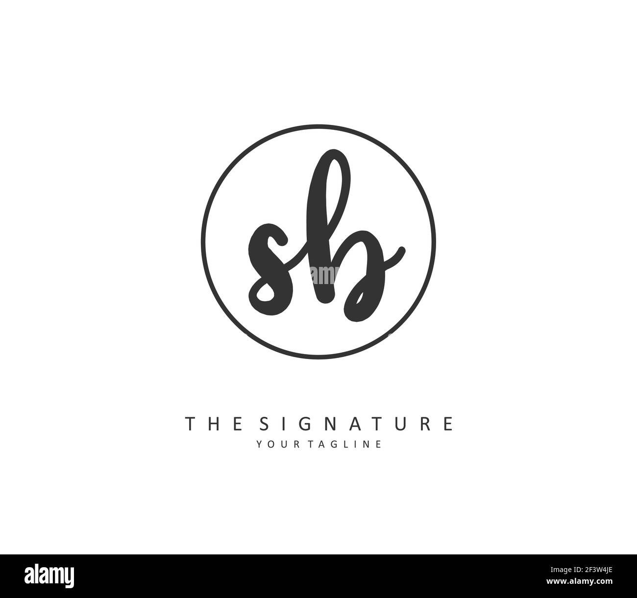 S B SB Initial letter handwriting and signature logo. A concept ...