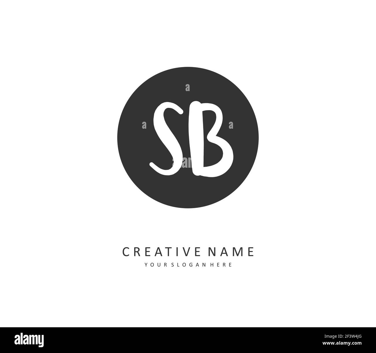 S B SB Initial letter handwriting and signature logo. A concept ...
