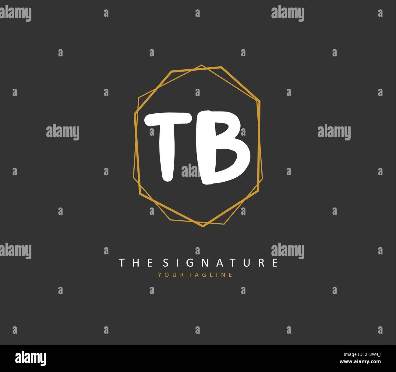 T B TB Initial letter handwriting and signature logo. A concept ...