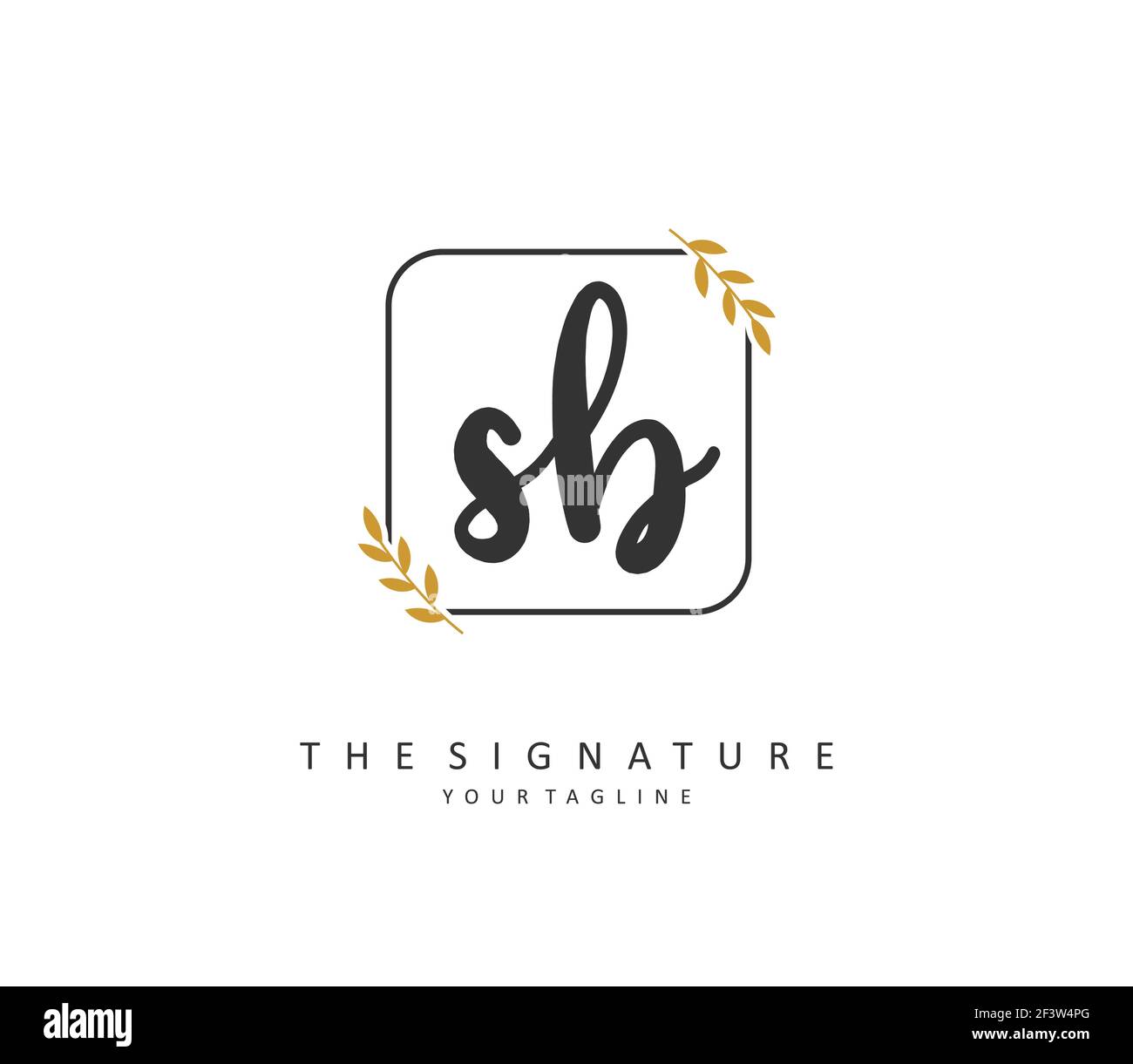 S B SB Initial letter handwriting and signature logo. A concept ...