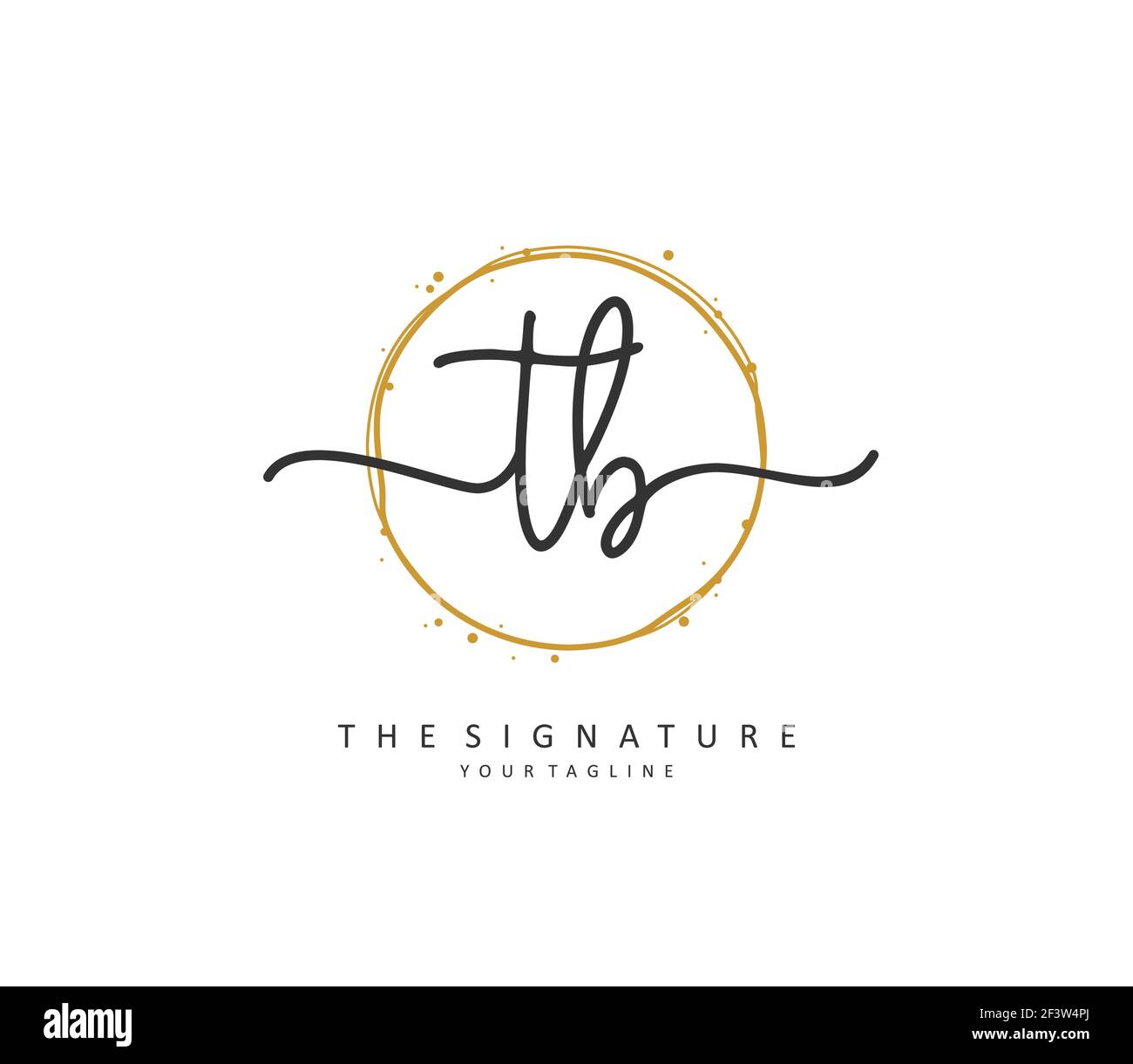 T B TB Initial letter handwriting and signature logo. A concept ...