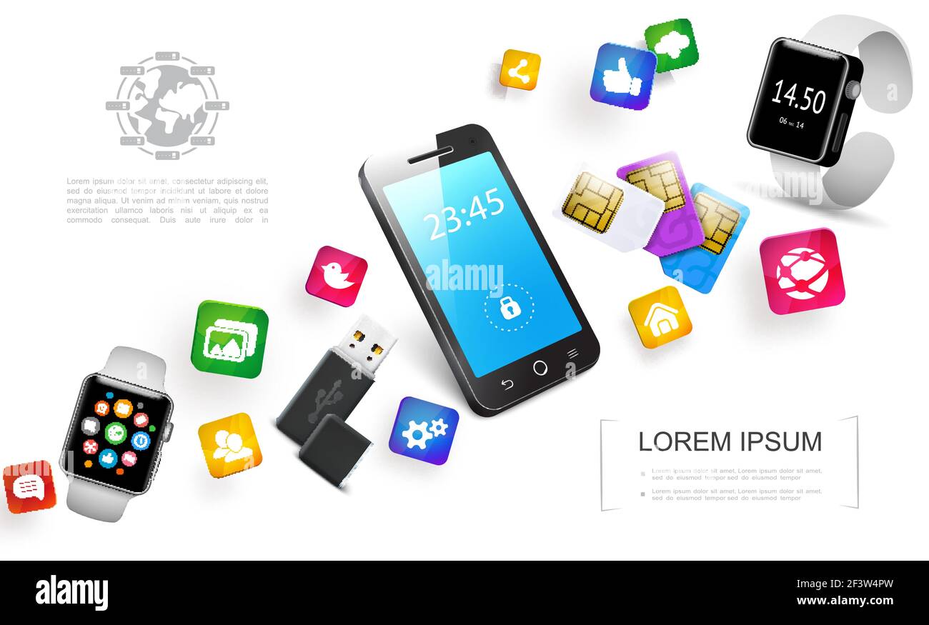 Smartwatches Stock Vector Images - Alamy