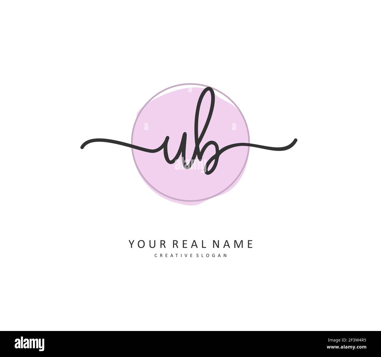 U B UB Initial letter handwriting and signature logo. A concept ...