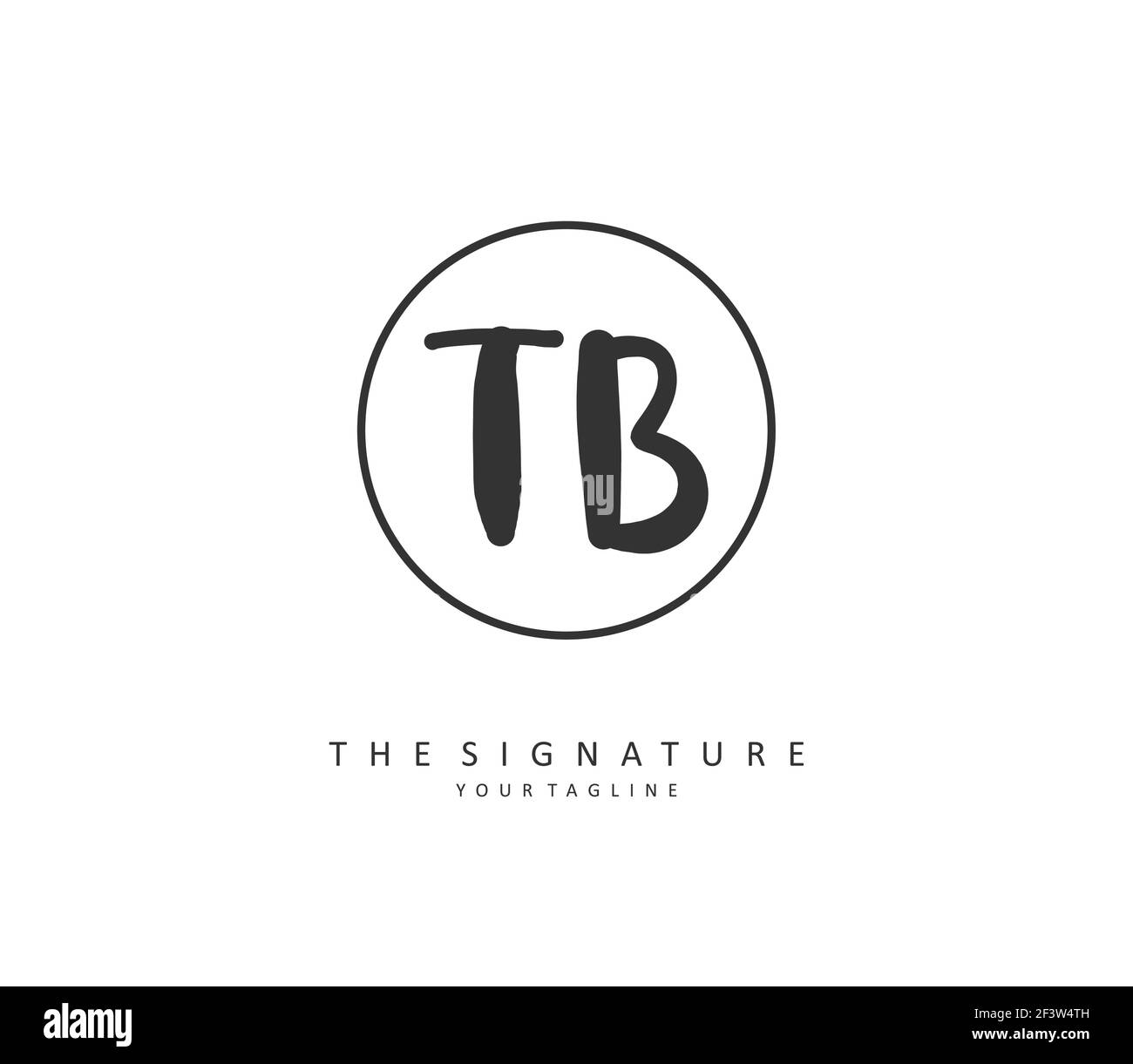 T B TB Initial letter handwriting and signature logo. A concept ...