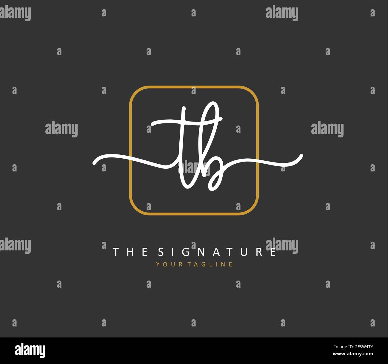 T B TB Initial letter handwriting and signature logo. A concept ...