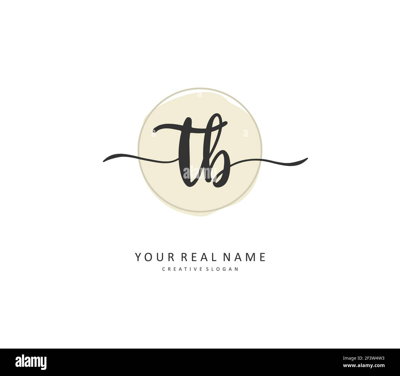T B TB Initial letter handwriting and signature logo. A concept ...