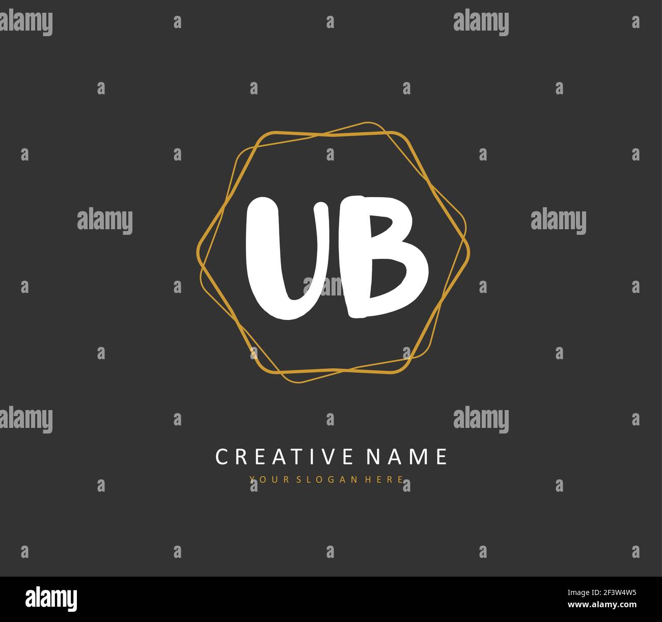 U B UB Initial letter handwriting and signature logo. A concept ...