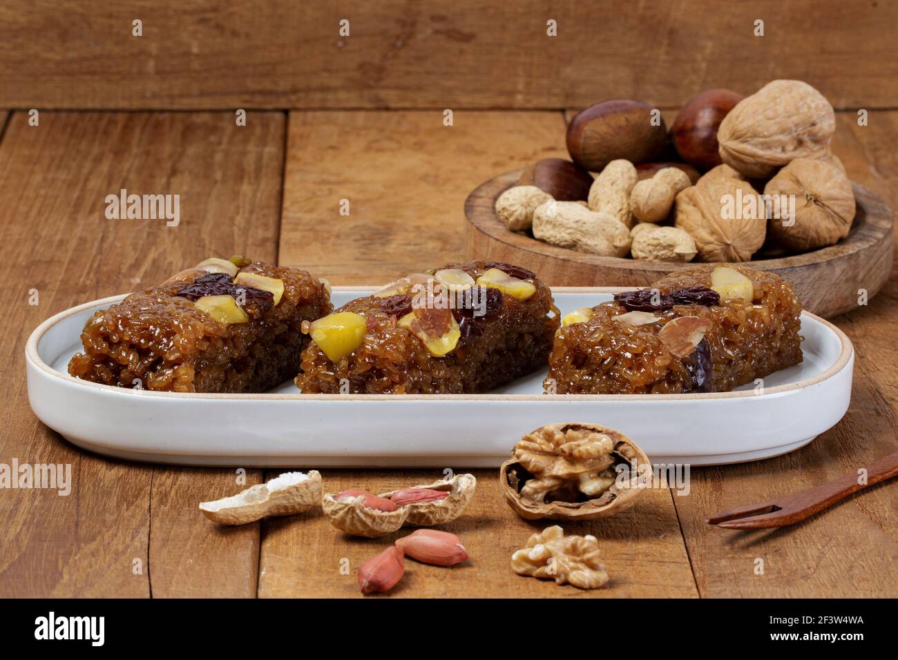 Yakbap, Korean dessert flavored glutinous rice mixed with honey, dates ...