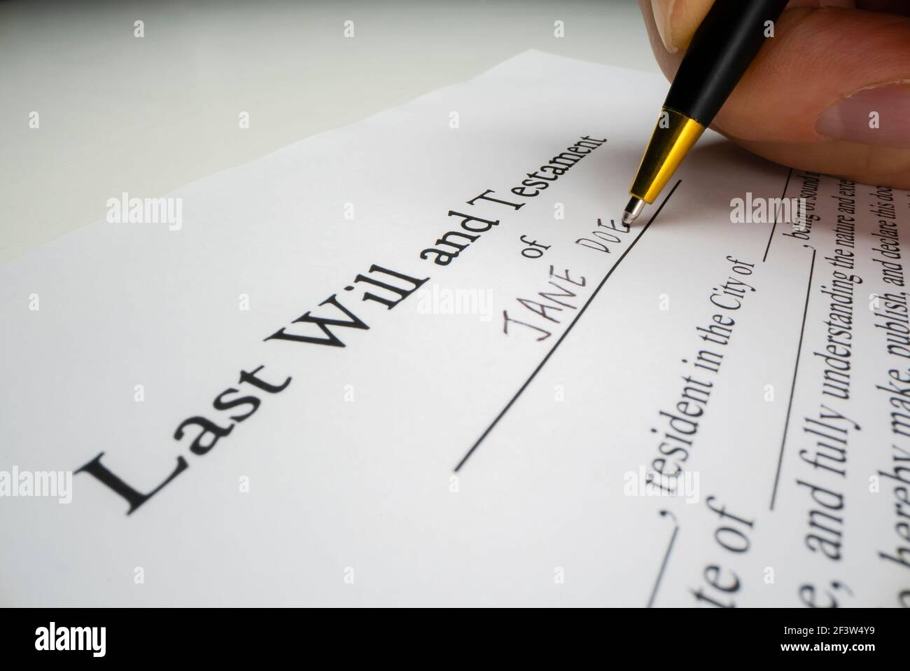Last will and testament hi-res stock photography and images - Alamy