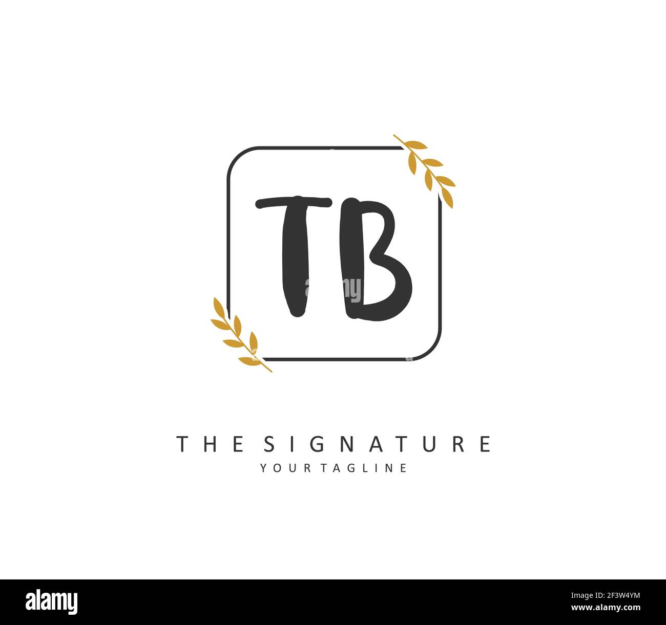 T B TB Initial letter handwriting and signature logo. A concept ...