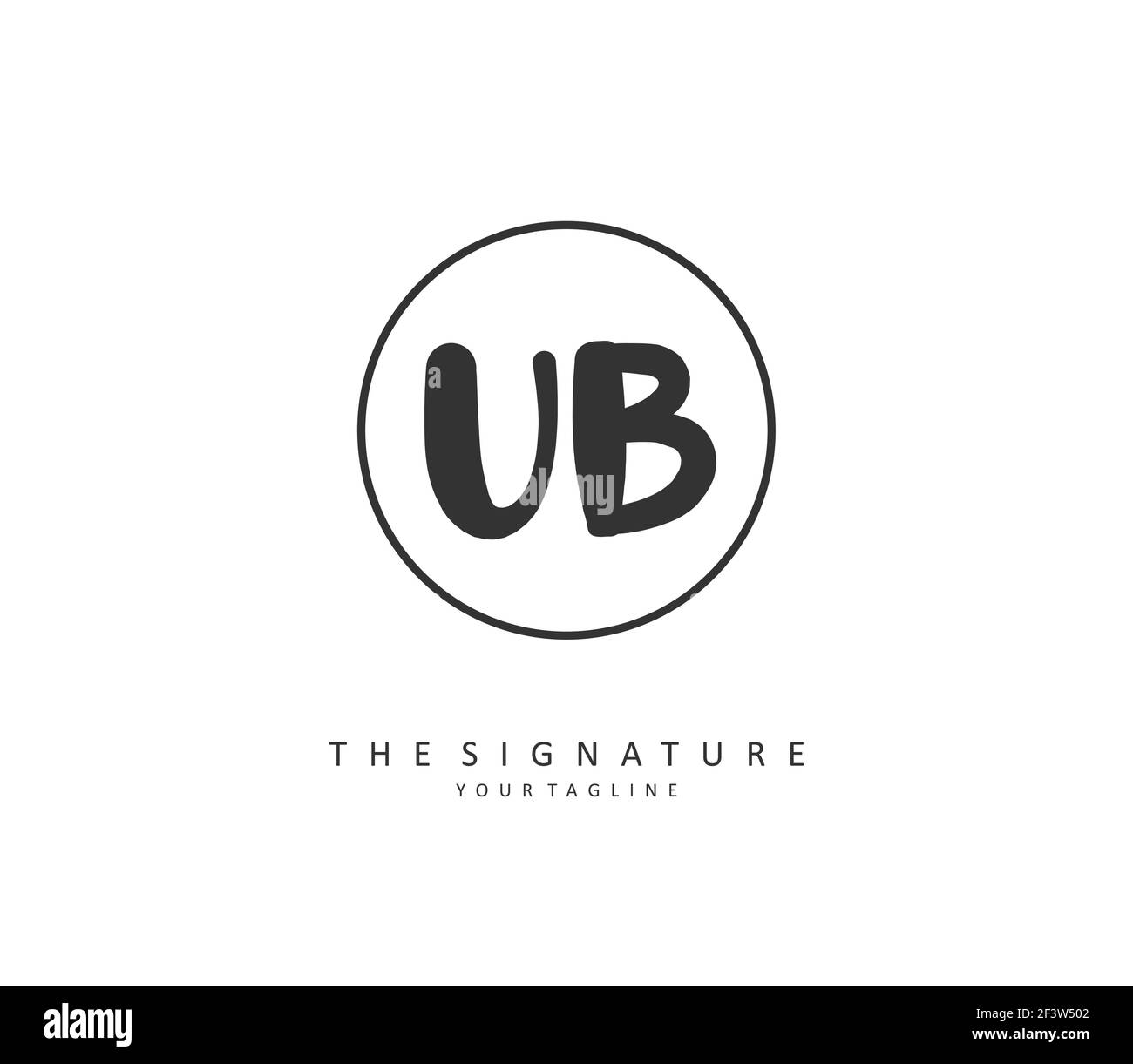 U B UB Initial letter handwriting and signature logo. A concept ...