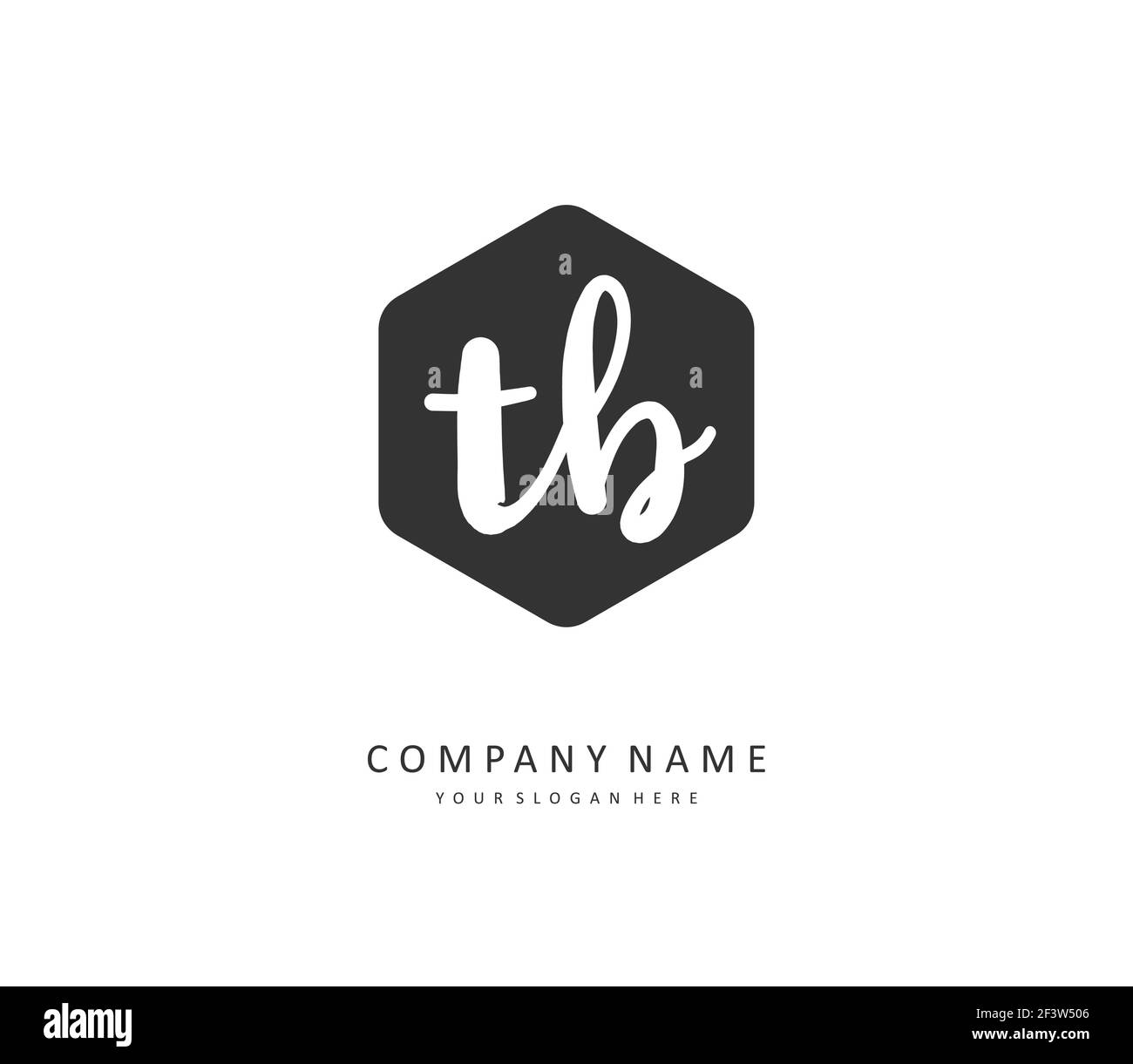T B TB Initial letter handwriting and signature logo. A concept ...