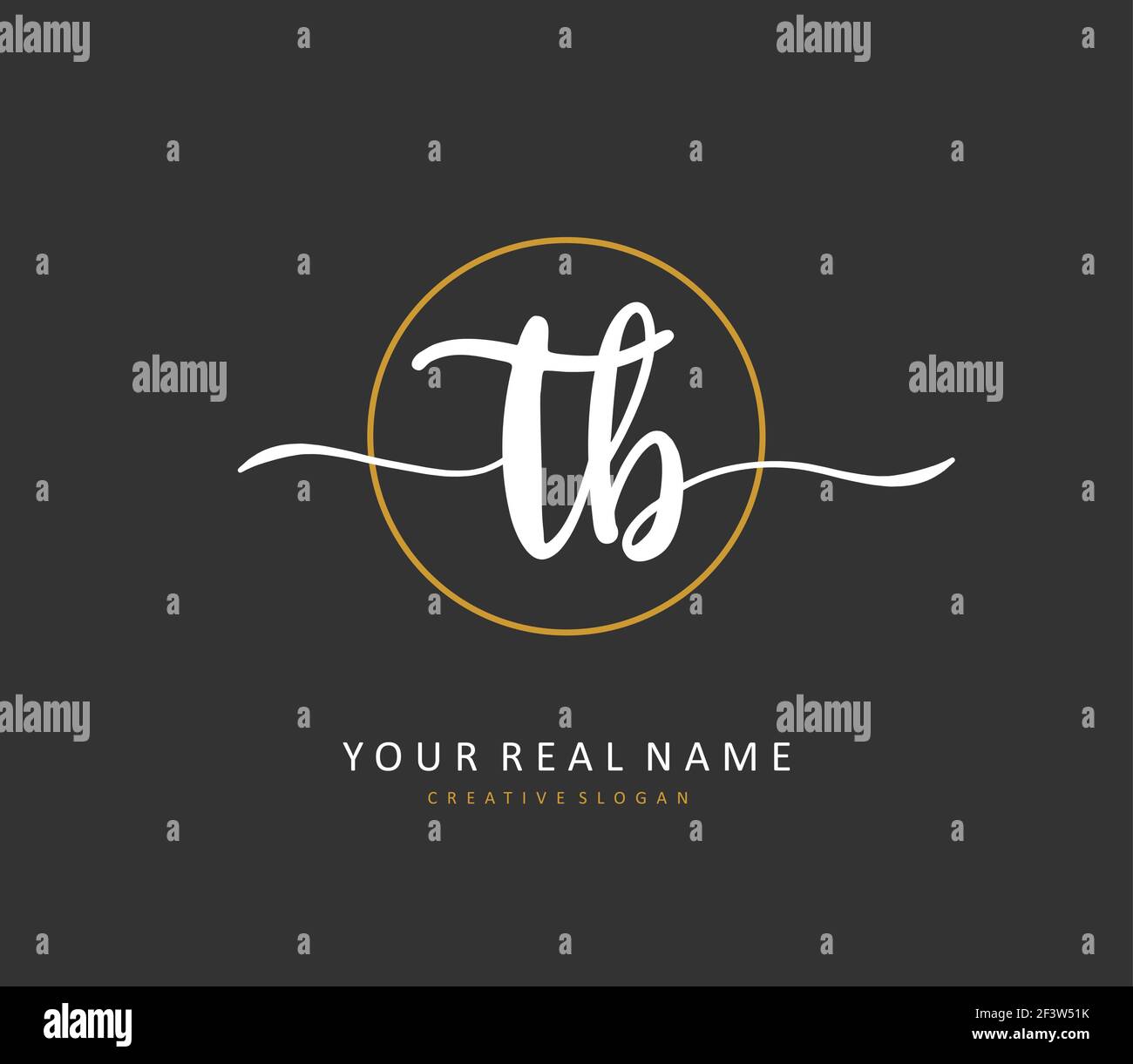 T B TB Initial letter handwriting and signature logo. A concept ...