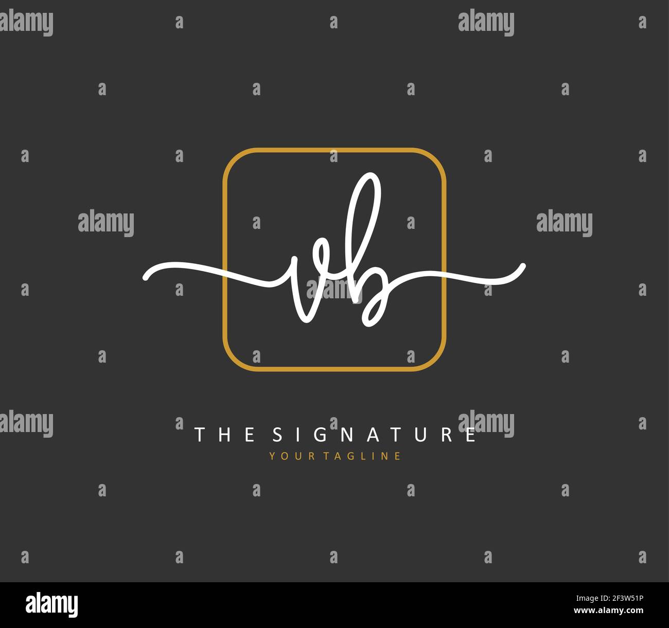 V B VB Initial letter handwriting and signature logo. A concept ...