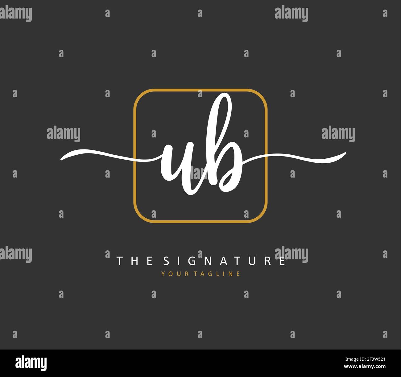 U B UB Initial letter handwriting and signature logo. A concept ...