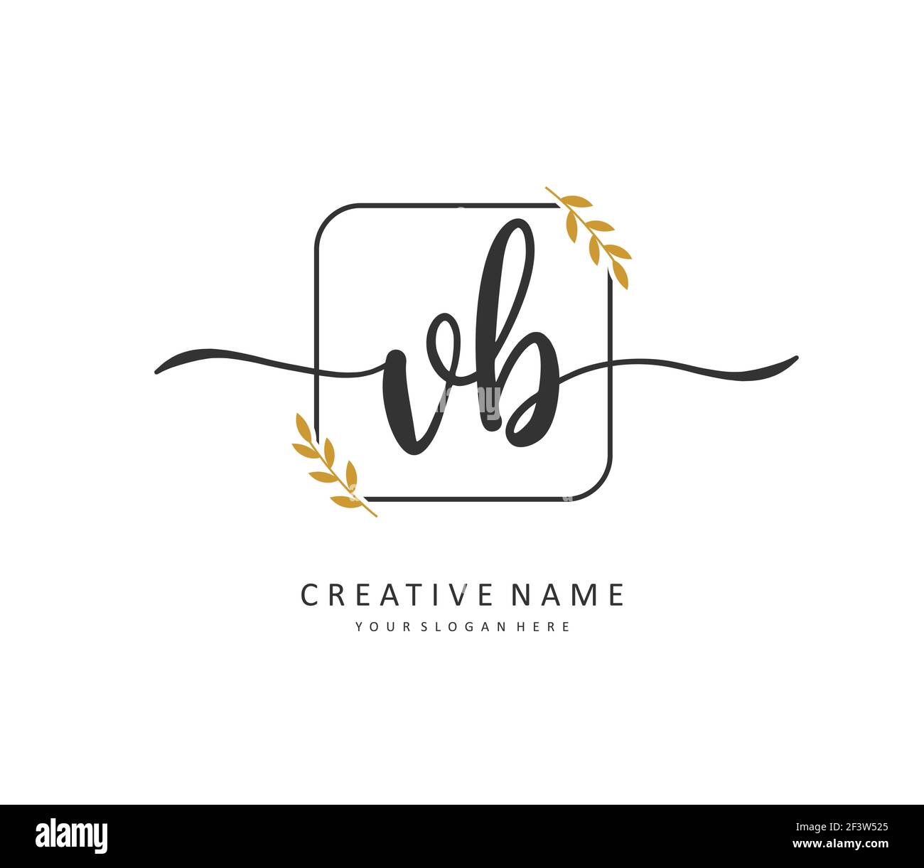 V B VB Initial letter handwriting and signature logo. A concept ...