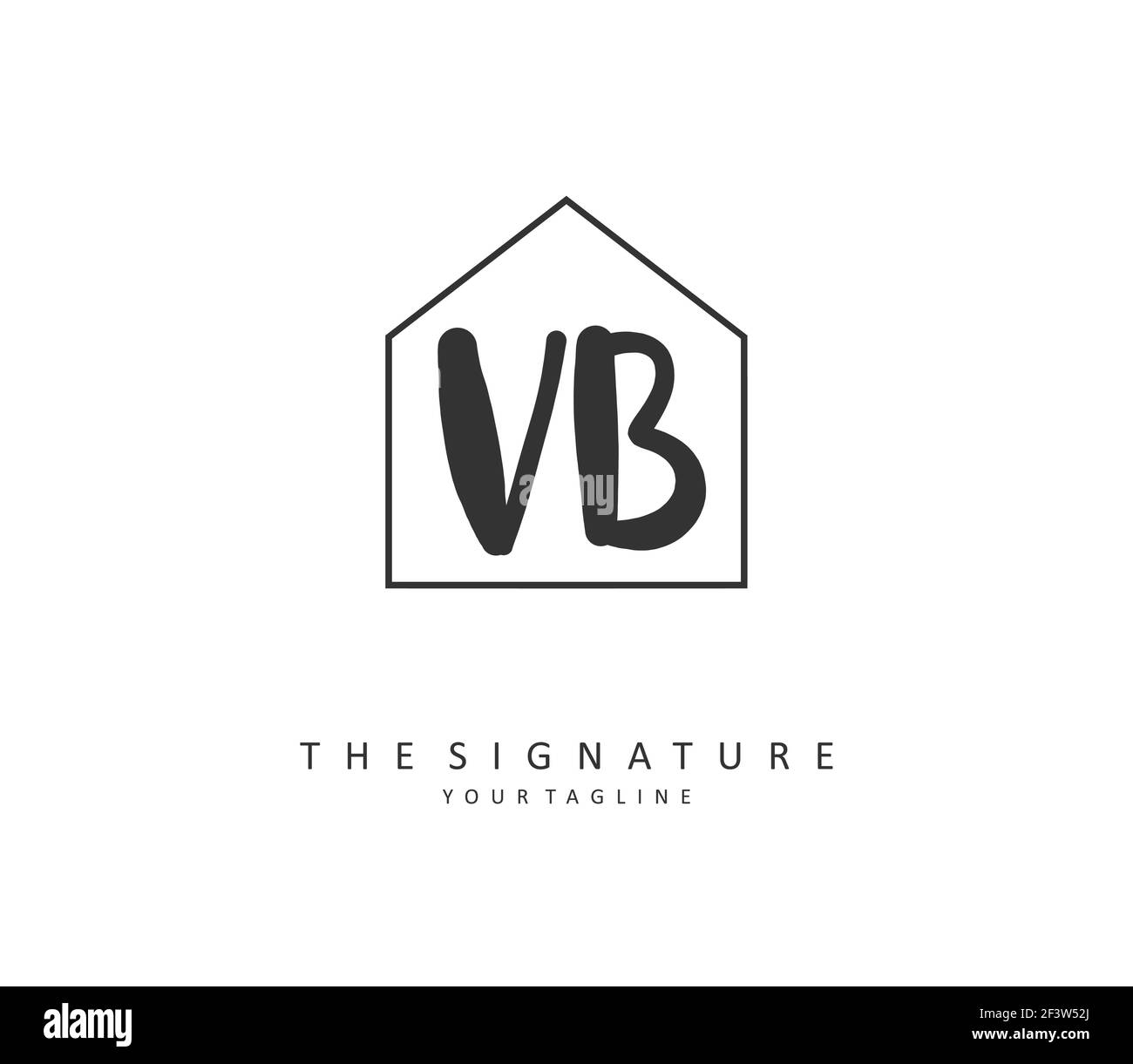 V B VB Initial letter handwriting and signature logo. A concept ...