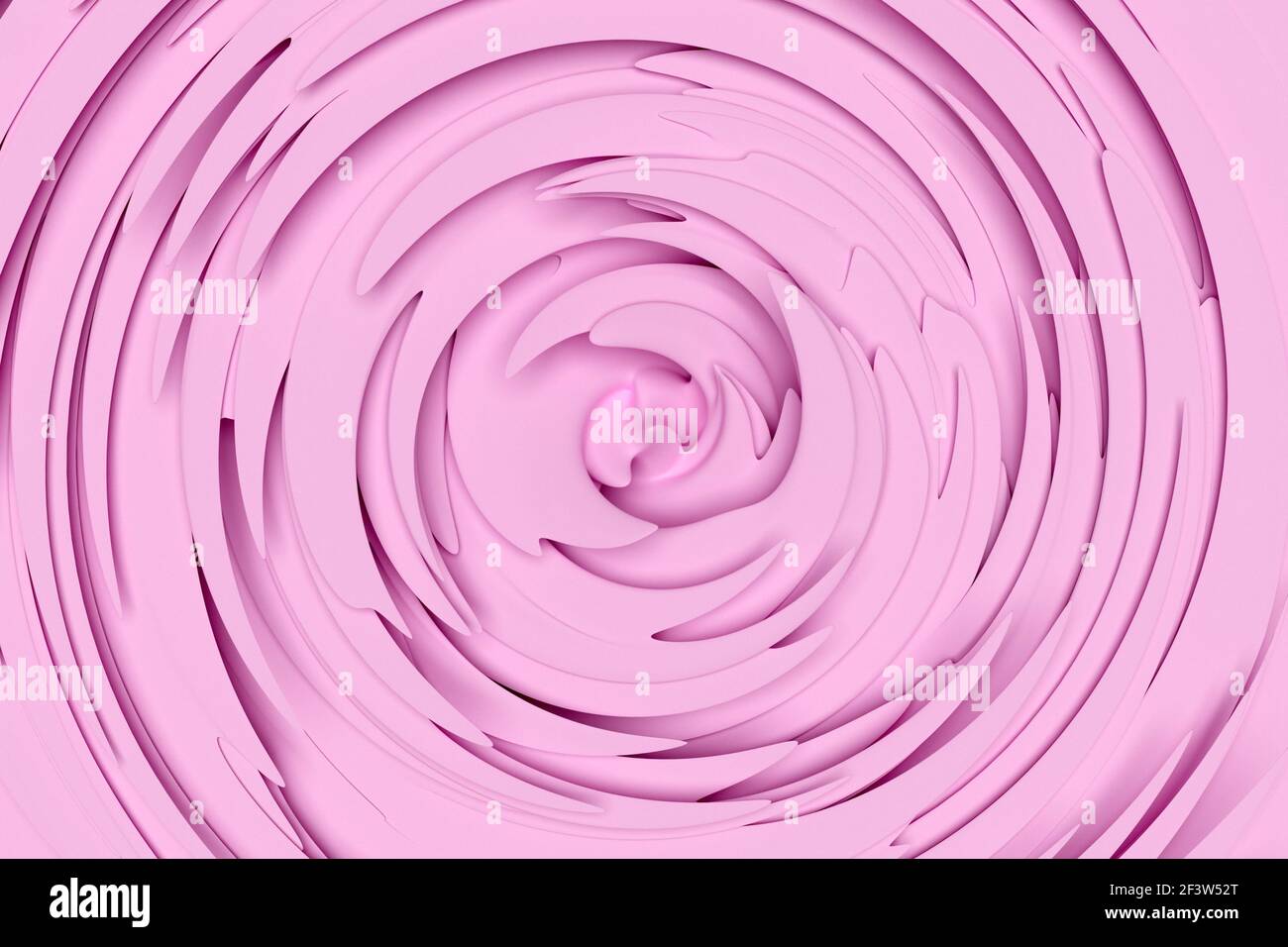 3D illustration of a hypnotic pattern. Abstract pink background with ...