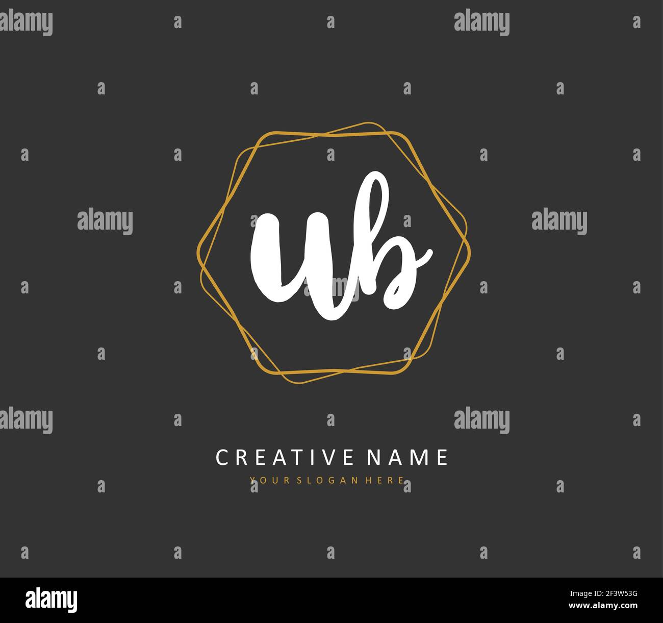U B UB Initial letter handwriting and signature logo. A concept ...