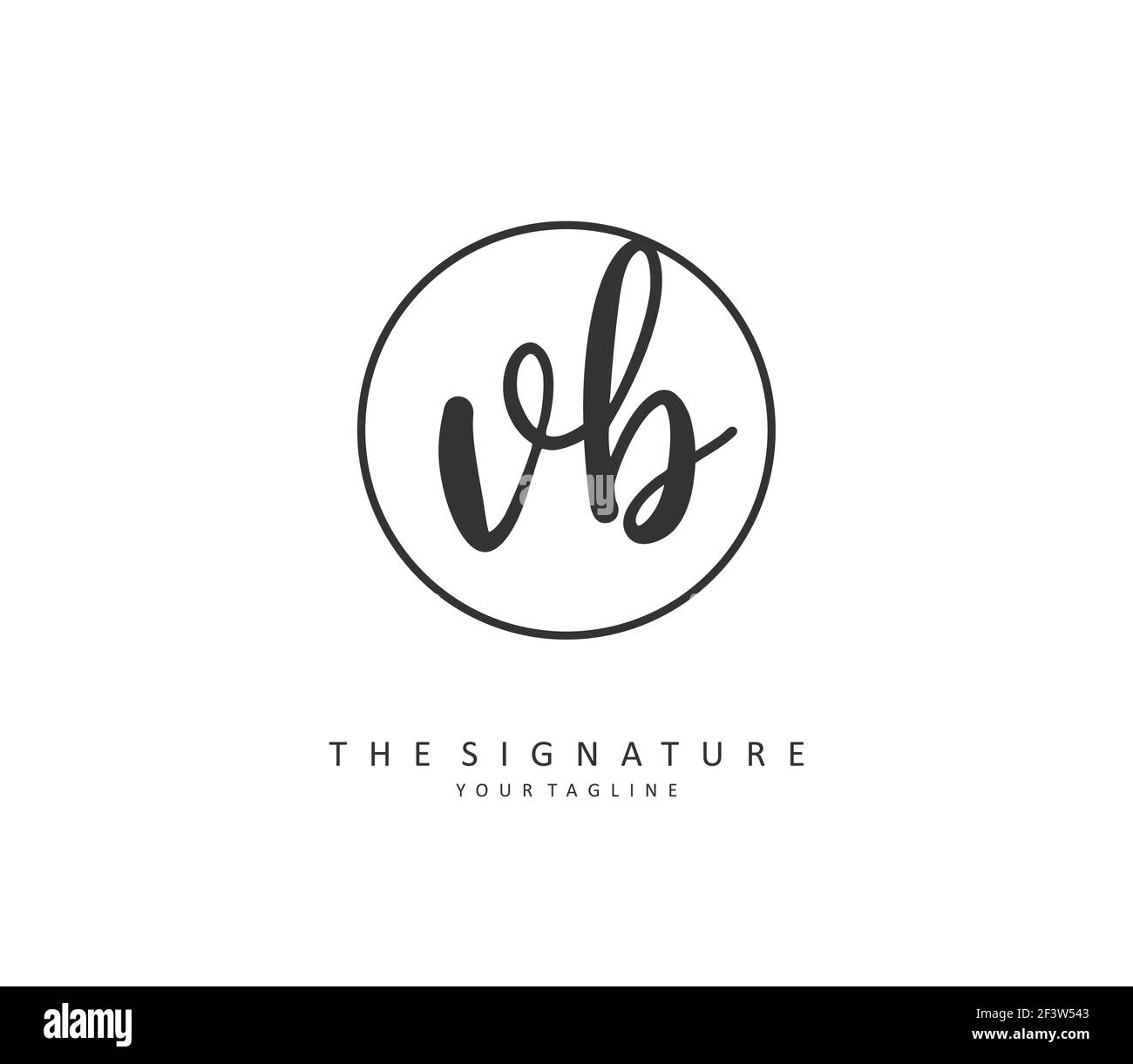 V B VB Initial letter handwriting and signature logo. A concept ...