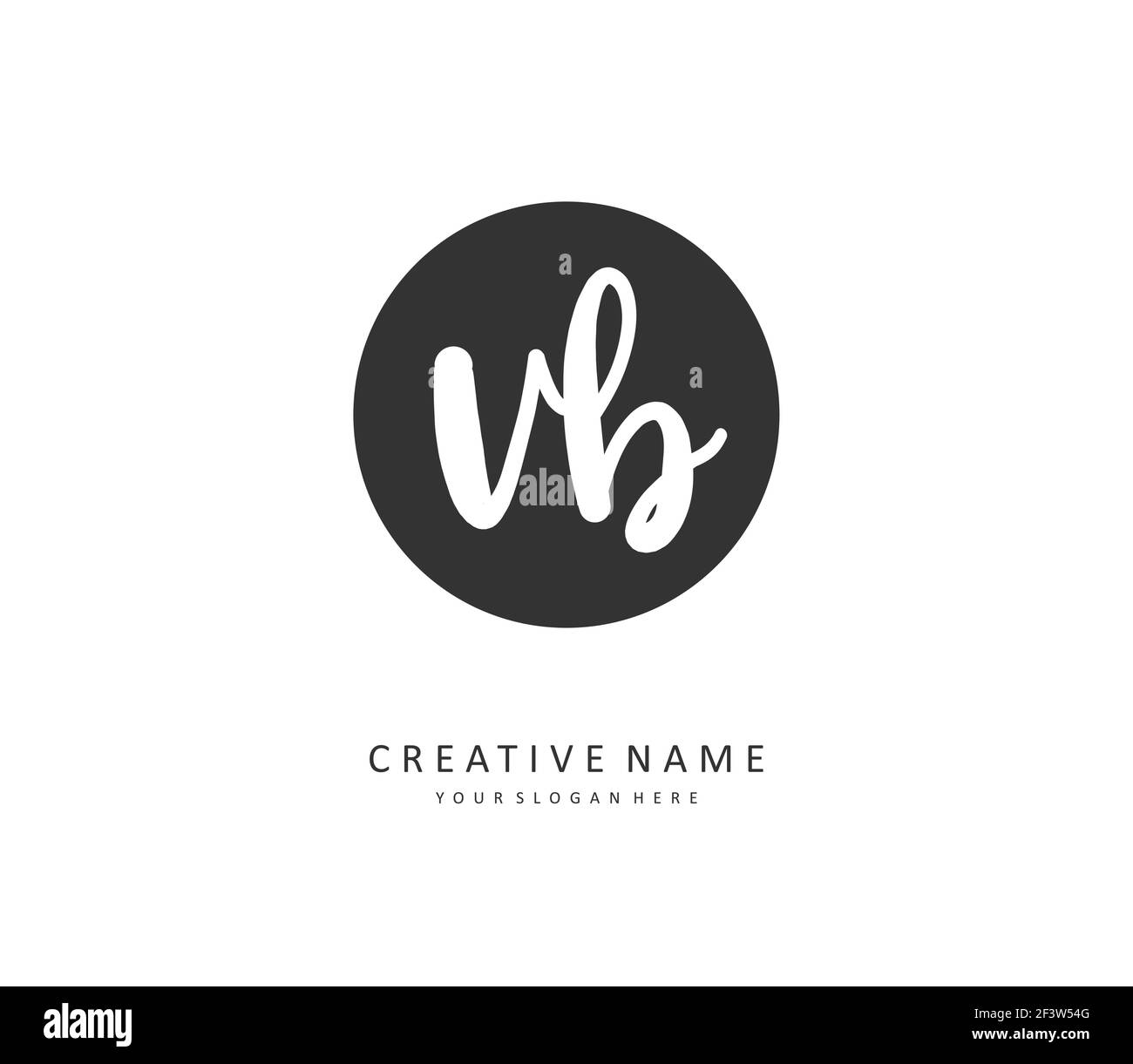 V B VB Initial letter handwriting and signature logo. A concept ...