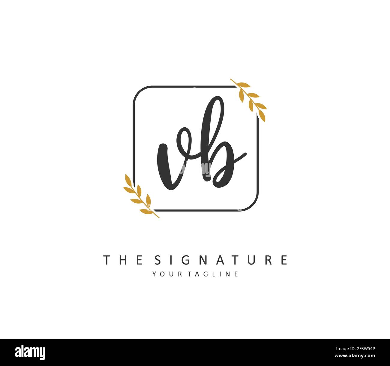 V B VB Initial letter handwriting and signature logo. A concept ...