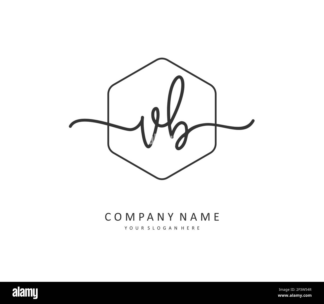 V B VB Initial letter handwriting and signature logo. A concept ...