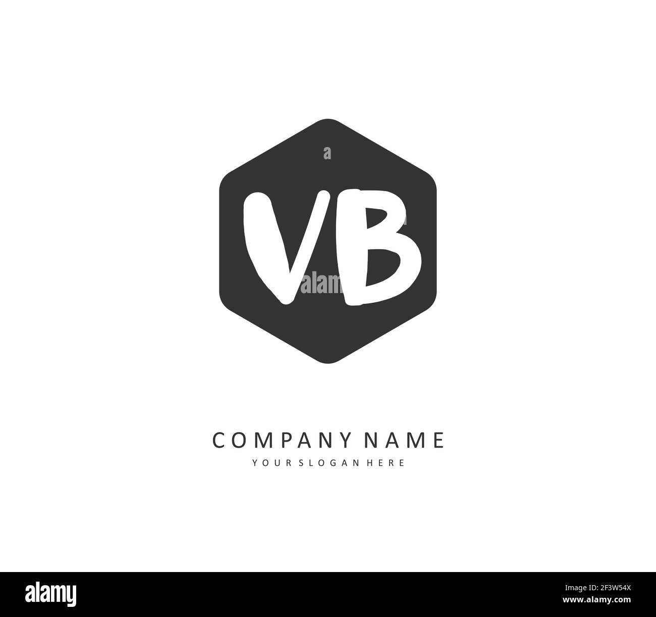 V B VB Initial letter handwriting and signature logo. A concept ...