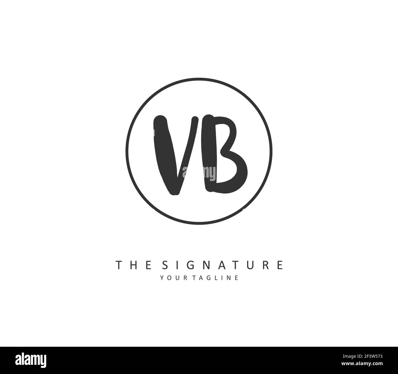 V B VB Initial letter handwriting and signature logo. A concept ...