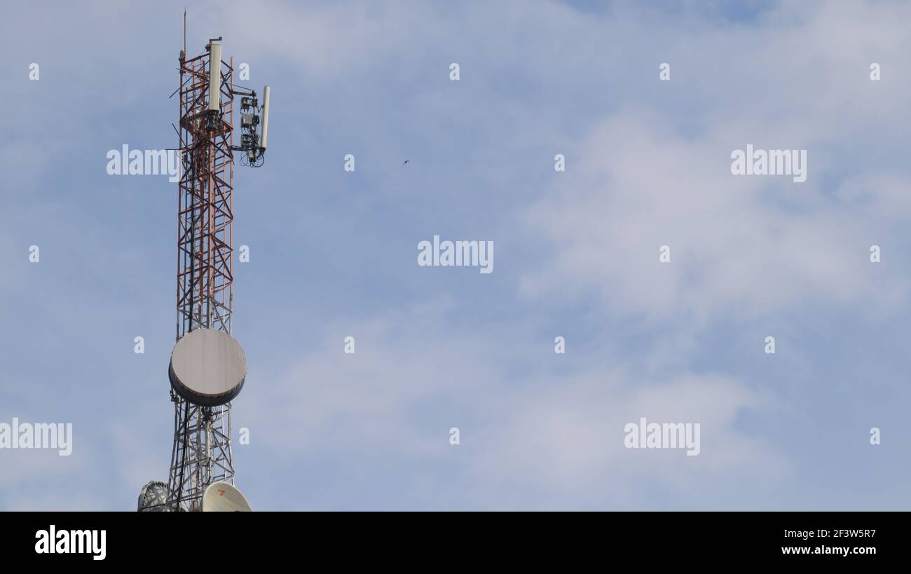 Mobile phone Telecommunication Radio antenna Tower. Cell phone tower ...