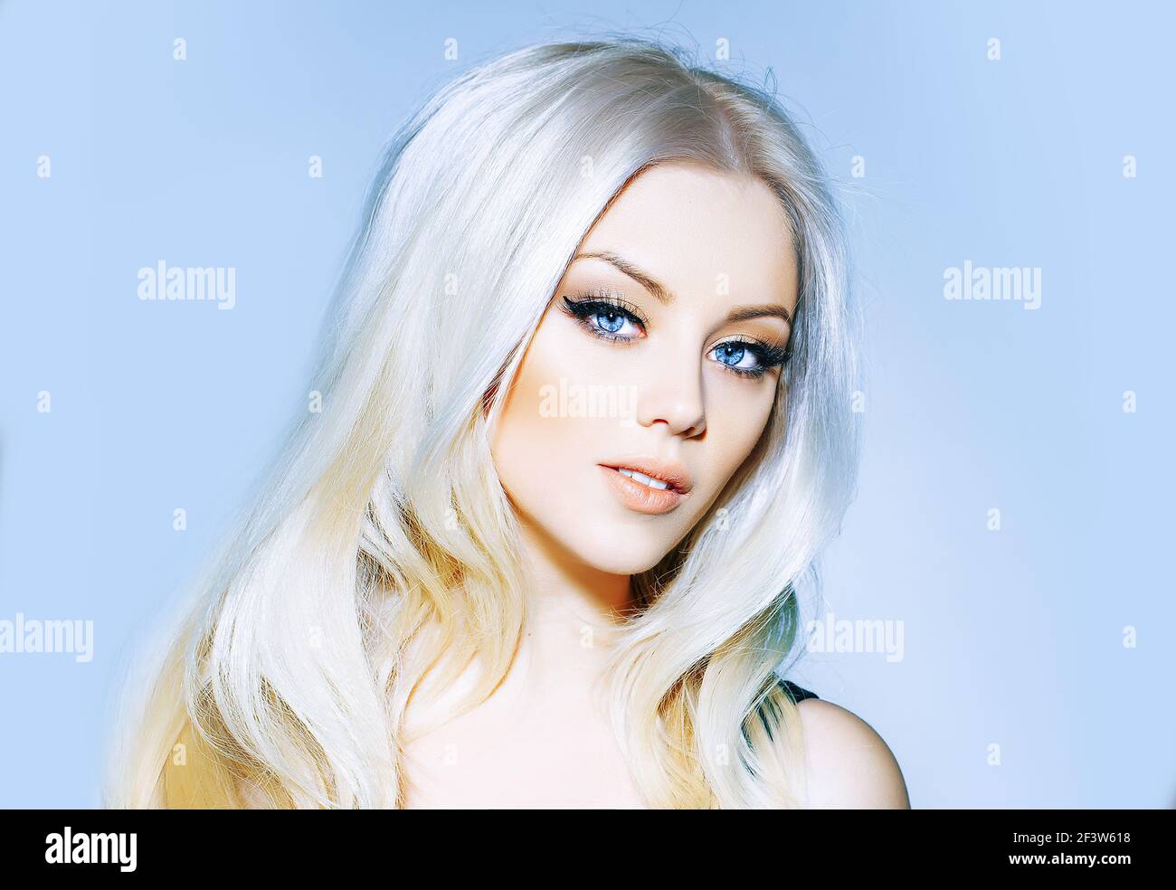 Beautiful model girl face. Beauty portrait of beautiful female model ...