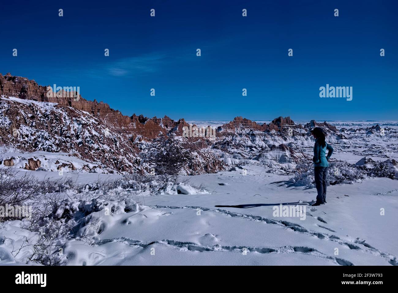 Badlands National Park in winter, South Dakota, U.S.A Stock Photo - Alamy