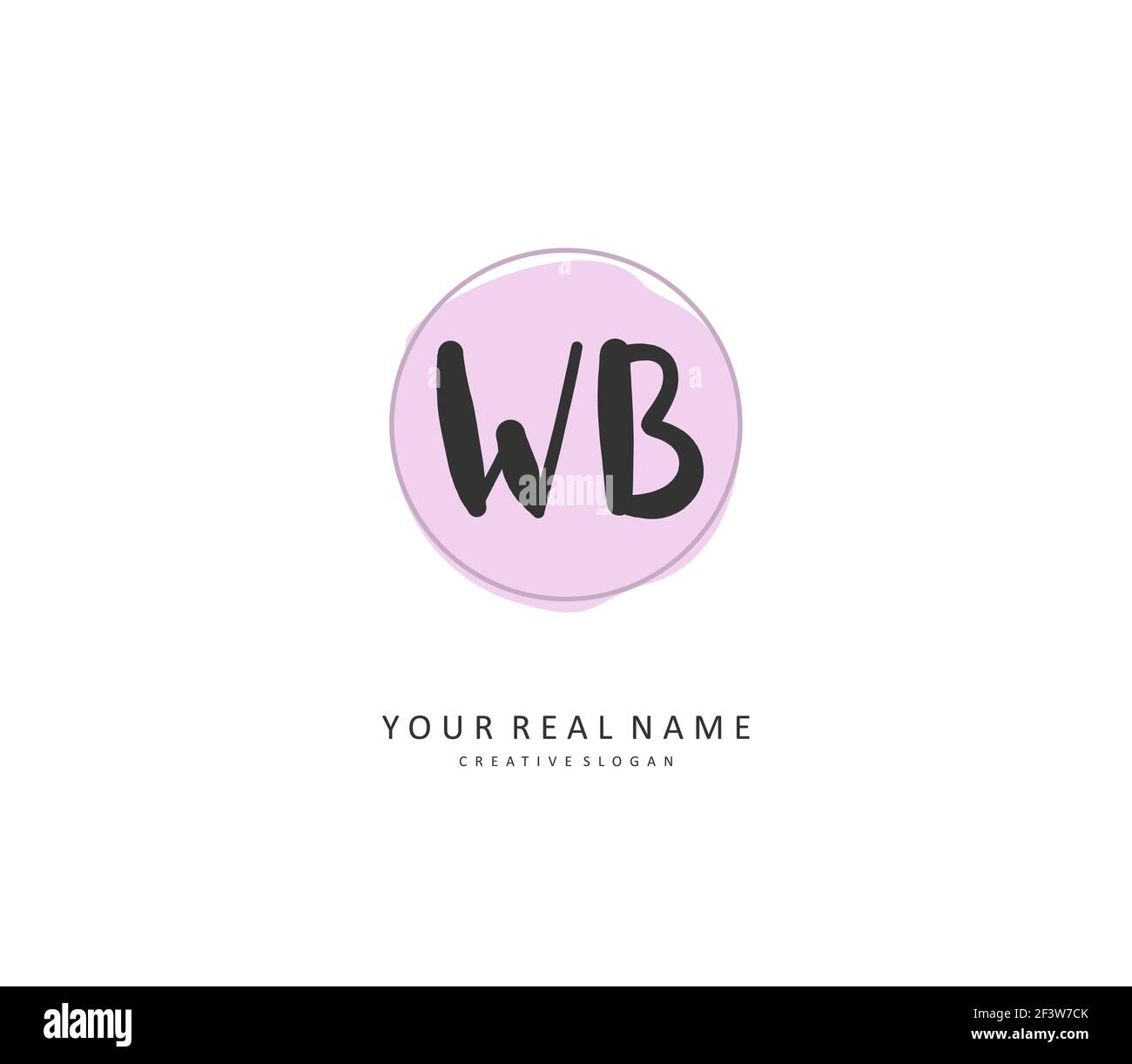 W B WB Initial letter handwriting and signature logo. A concept ...