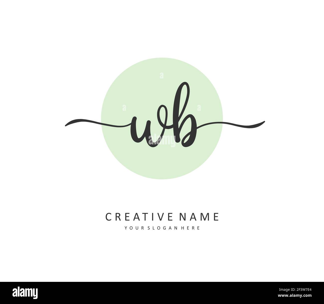 W B WB Initial letter handwriting and signature logo. A concept ...