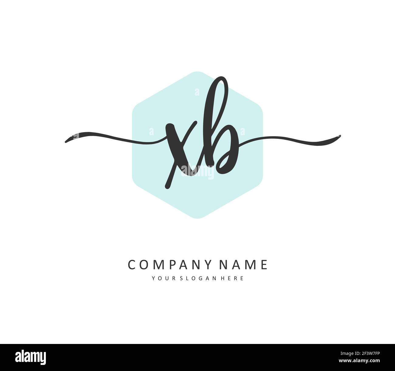 X B XB Initial letter handwriting and signature logo. A concept ...