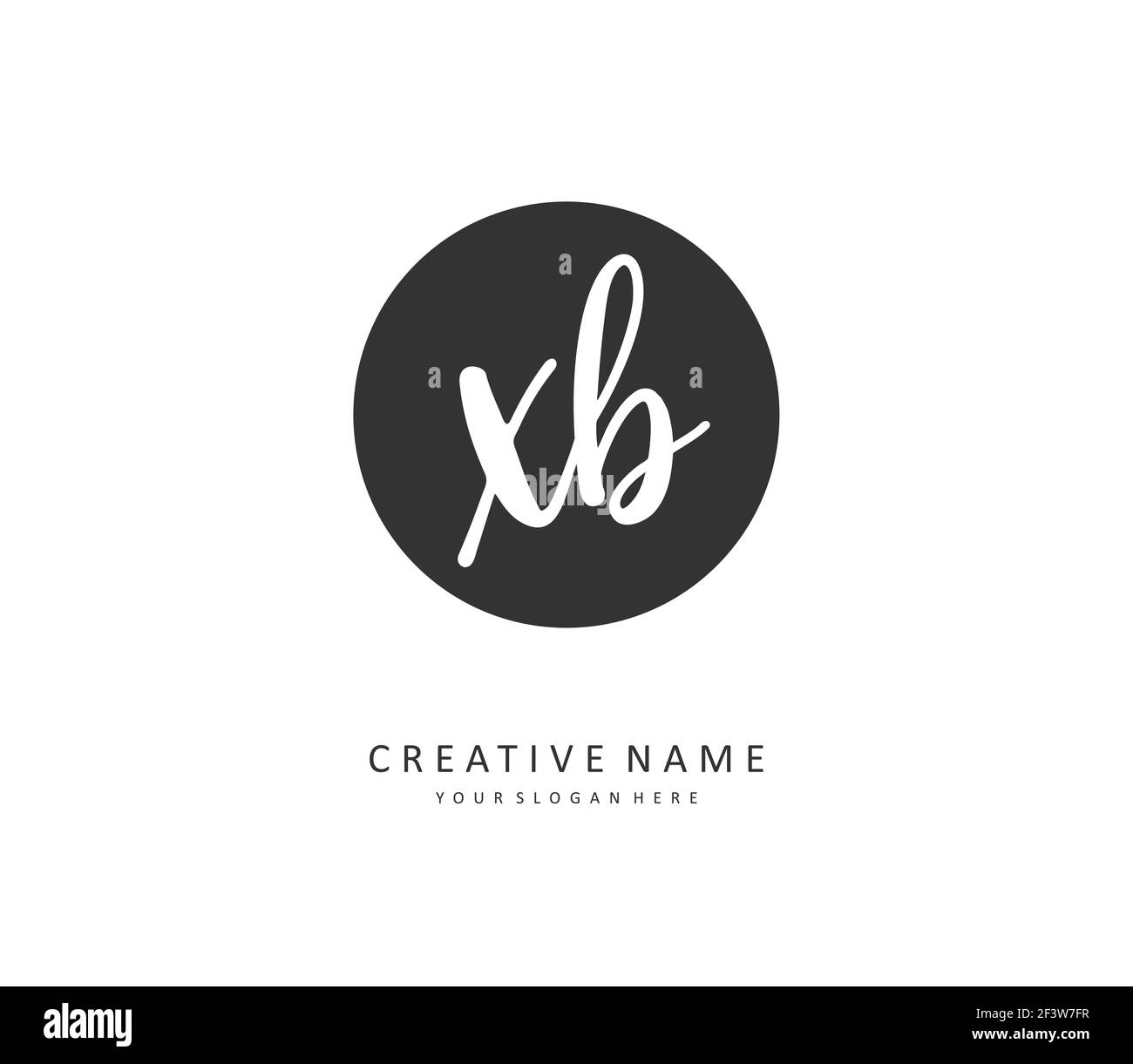 X B XB Initial letter handwriting and signature logo. A concept ...