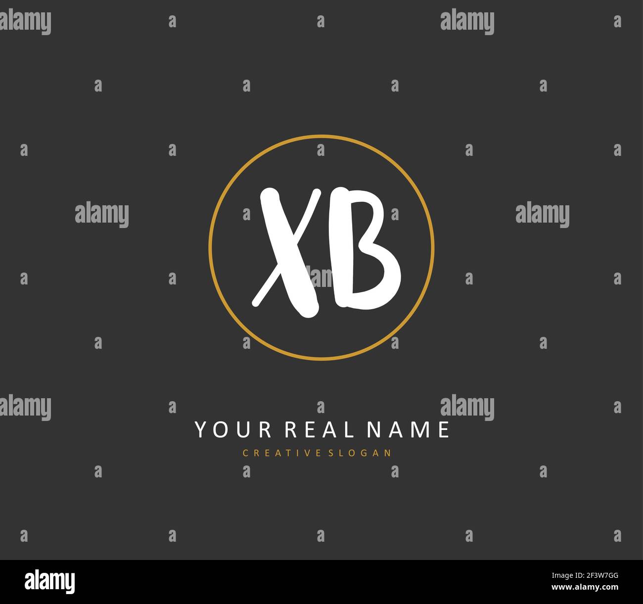X B XB Initial letter handwriting and signature logo. A concept ...