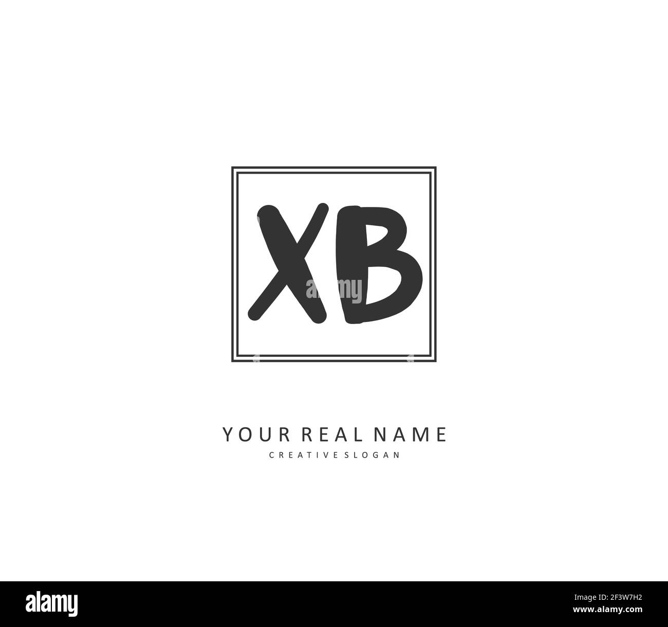 X B XB Initial letter handwriting and signature logo. A concept ...