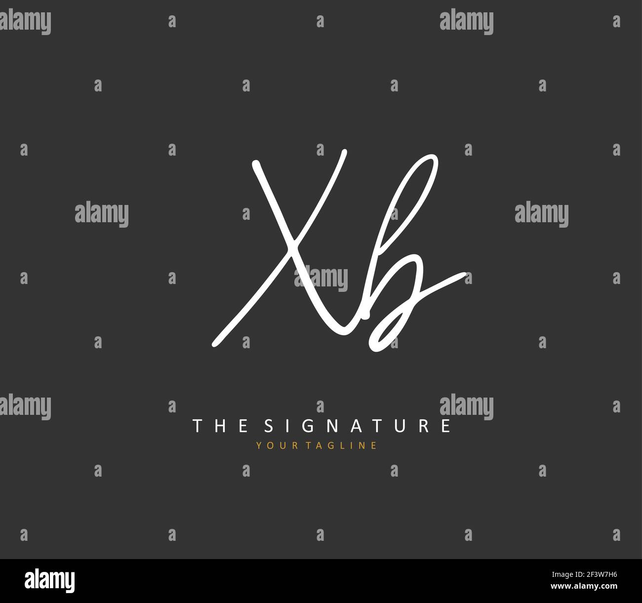 X B XB Initial letter handwriting and signature logo. A concept ...