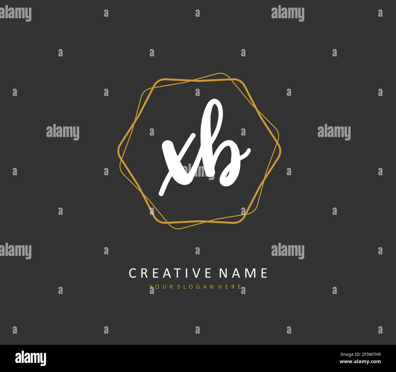 X B XB Initial letter handwriting and signature logo. A concept ...