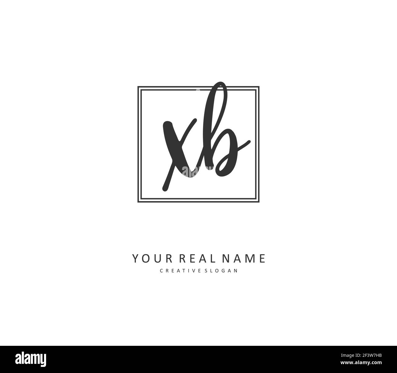 X B XB Initial letter handwriting and signature logo. A concept ...