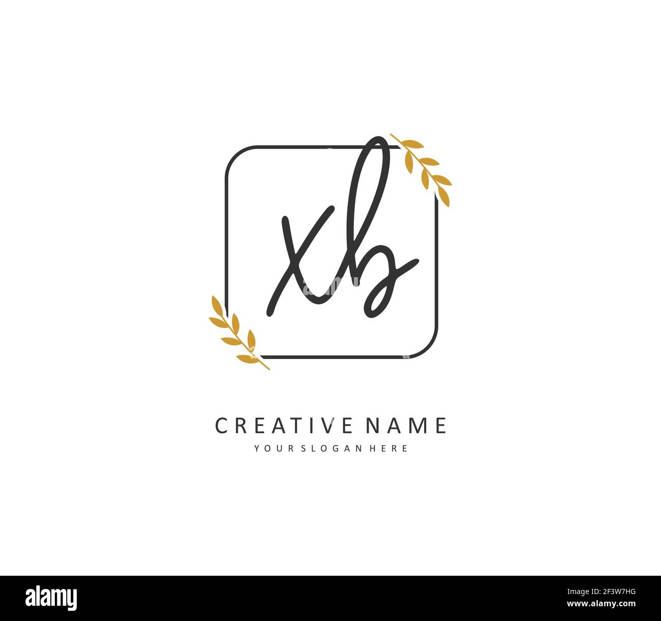 X B XB Initial letter handwriting and signature logo. A concept ...