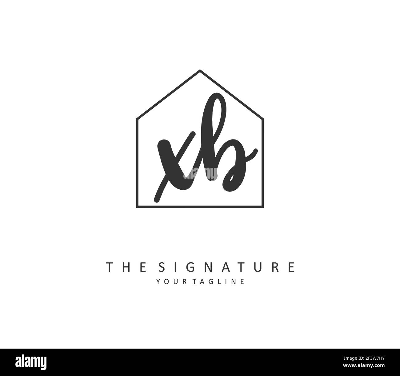 X B XB Initial letter handwriting and signature logo. A concept ...